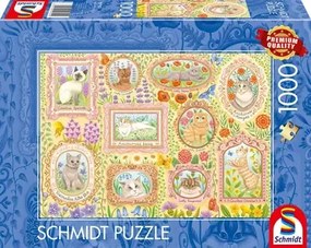 SCHMIDT Puzzle Ušlechtilé kočky v květech / 1000 dílků / od 12 let