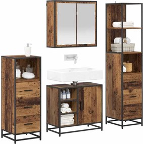 Sada koupelnového nábytku 4 ks Staré dřevo 65 x 33 x 60 cm 3402411