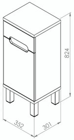BPS-koupelny Doplňková koupelnová skříňka nízká Orion W N 35 P/L