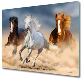 Skleněná krájecí deska Koně v poušti 60x52 cm