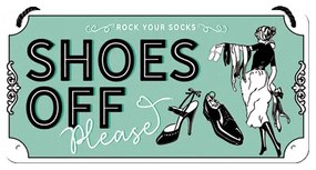 Postershop Závesná cedule: Shoes Off - 20x10 cm