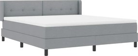 Postel s boxspringem s čelo Světle šedá 200 x 180 cm textil 3341118
