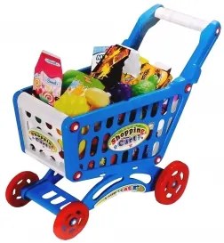 HračkyZaDobréKačky Velký nákupní vozík s příslušenstvím  modrý