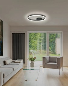 Stropní Svítidlo Ring Halo 80 cm Top černý Led do ložnice nad postelí, moderní