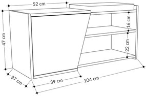 Botník FIONA 37x104 cm hnědá/antracit