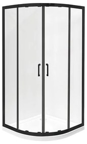 Besco Čtvrtkruhový sprchový kout MODERN BLACK HR 80x80 (90x90), výška 190 cm Rozměry (cm): 80x80, Barva profilů a typ výplně: profily: černá, výplň: transparent