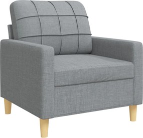 3dílná sedací souprava s polštáři světle šedá textil 3278303