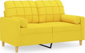 2místná pohovka s polštáři světle žlutá 120 cm textil 3200779