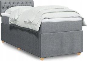Box Spring Postel S Matrací Textil Světle Šedá Prošívaný design 80 x 200
