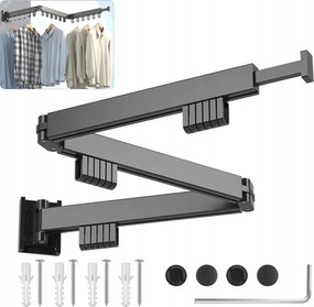 Výsuvný 3-STUPŇOVÝ Skládací Věšák Na Oblečení S Háčky, 120 CM