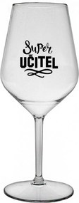SUPER UČITEL - čirá nerozbitná sklenice na víno 470 ml