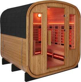BPS-koupelny Zahradní kombinovaná sudová sauna 2v1  - Infrasauna + finská sauna 200x200, 4-6 osob