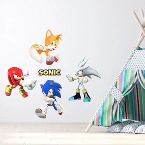 Textilní samolepka na zeď "Sonic a přátelé"