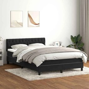 Box spring postel s matrací černá 160x210 cm samet 3316505