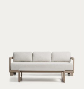 Béžový/taupe hliníkový zahradní lounge set pro 3 osoby Nerano – Kave Home