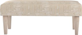 Dlouhá lavička 100x40cm barva béžová látka pletený vzor, vzorované