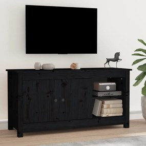 TV skříňka černá 103 x 36,5 x 52 cm masivní borové dřevo - Default Title