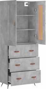 Skříň highboard betonově šedá 69,5x34x180 cm kompozitní dřevo 3199725