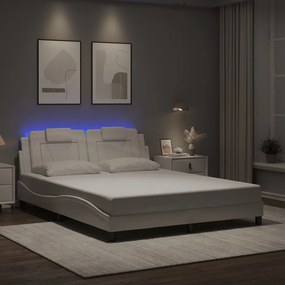 Rám postele Viana s LED bez matrace bílý 160 x 200 cm 3214030