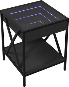 Noční stolek s Infinity LED černý 40 x 40 x 49 cm 3284096