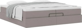 Osmanský rám postele s matracíes taupe 200x200cm textil 3311138