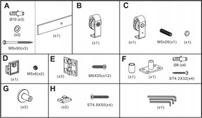 Skládací posuvné dveře QUDIO M7 dub Craft zlatý 100