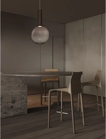 Hnědé skleněné LED stmívatelné závěsné svítidlo ø 30 cm Nostos – Nova Luce
