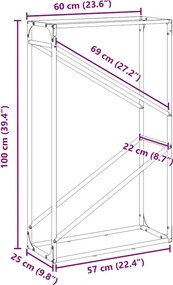 vidaXL Stojan na palivové dřevo Ocel válcovaná za studena [864328] Barva: antracitová