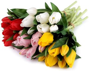 Umělá kytice tulipán - 2 žlutá
