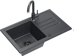 Černý kuchyňský granitový dřez QUADRON BEN 111 + BATERIE