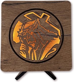 Li-Go "Ježíš a kříž" lampa 19x19 cm provedení povrchu: ořech
