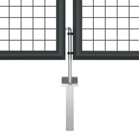 Pletivá zahradní branka pozinkovaná ocel 400 x 125 cm šedá 145778