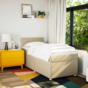 Box spring postel s matrací krémová 80 x 200 cm textil 3286505