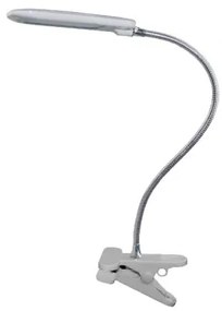 ACA Lighting LED stolní lampička s vypínačem a klipem BAZ 5W/230V/4000K/340Lm/120°/IP20, šedá