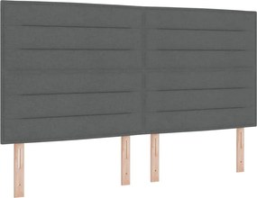 Postel s boxspringem s polštářem Tmavě šedá 200 x 200 cm textil 3341603