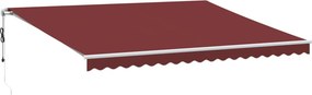 Automatická zatahovací markýza burgundská 450 x 350 cm 3214988