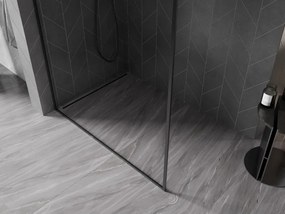 Mexen Kioto-F, sprchová zástěna s rámem 60 x 202 cm, 8 mm čiré sklo, černý profil, 800-060-104-70-00