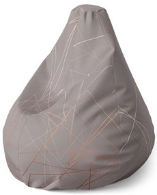 Sedací vak Pear trojúhelníková abstrakce, šedá