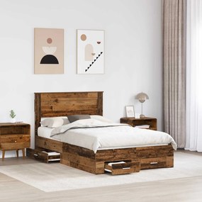 Rám postele s čelo Staré dřevo 120 x 190 cm Kompozitní dřevo 3410009