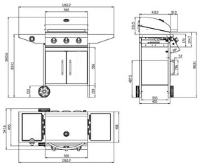 Plynový nerezový BBQ gril s bočním hořákem AVENBERG COLORADO