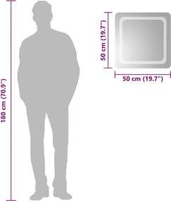 Koupelnové zrcadlo s LED osvětlením 50x50 cm 151777