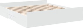 Rám postele se zásuvkami bílý 180 x 200 cm kompozitní dřevo 3280272