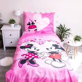 Jerry Fabrics Povlečení z mikrovlákna 140x200 + 70x90 cm - Mickey a Minnie "Love micro"