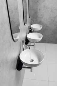 Sapho Sapho, TETRIS držák umyvadla, stojanová baterie vpravo, černá mat, TZ420