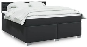 Box spring postel s matrací černá 180x200 cm umělá kůže 3288432