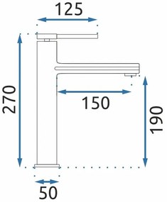 Rea Oval, vysoká umyvadlová baterie, chromová, REA-B6510