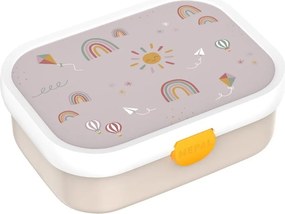 Béžový plastový dětský svačinový box Sunshine &amp; Rainbow – Mepal