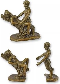 Bronzová socha skupina - Nahá žena a satyr 3