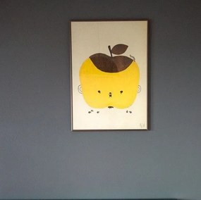 Fine Little Day Plakát Apple Papple 50x70 cm, žlutá barva, papír