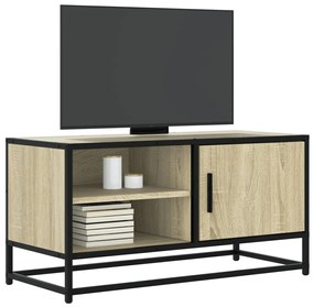 TV skříňka dub sonoma 80 x 34,5 x 40 cm kompozitní dřevo a kov